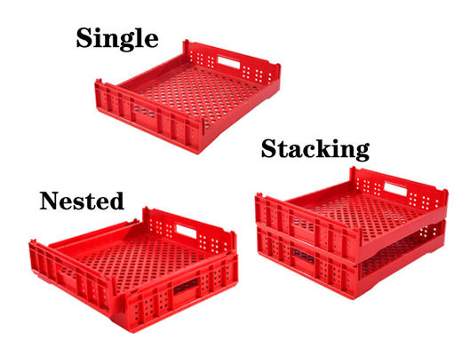 Black Stackable PP Bakery Plastic Crates For Bread Fruits Vegetables ...